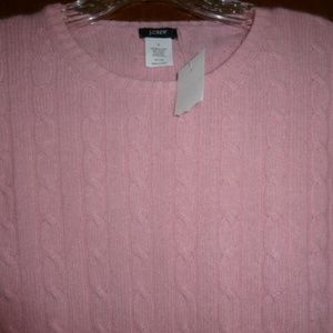 J. Crew | Sweaters | J Crew Pink Cable Sweater Small Merino Wool Blend ...